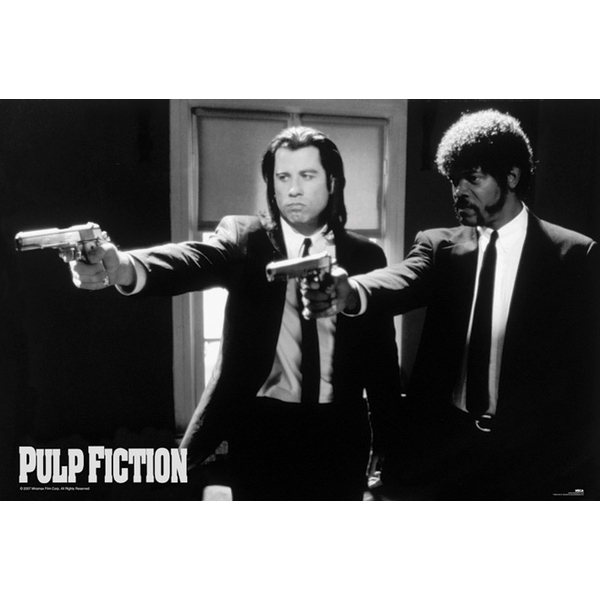 Pulp Fiction Guns Black And White Poster 704 - Real Groovy