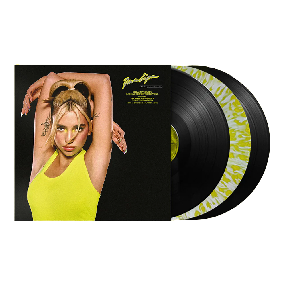 Dua Lipa: Future Nostalgia (5th Anniversary Deluxe Black And Yellow Splatter 3lp Edition) (Vinyl ...